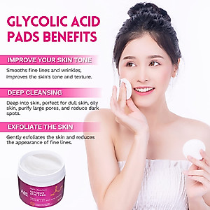 ANAI RUI Glycolic Acid Peel Pads 35% AHA Resurfacing Facial Pads with Vitamins B5, Witch Hazel, Calendula, Facial Exfoliating Pads, Acid Peel for Face Dark Spots and Reduces Fine Lines 80 Pads