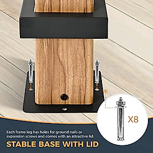 HAPPATIO 10' X 13' Outdoor Pergola with Sling Retractable Pergola Canopy，Wood-Like Aluminum Patio Pergola Shade for Patio, Backyard, Garden,Poolside