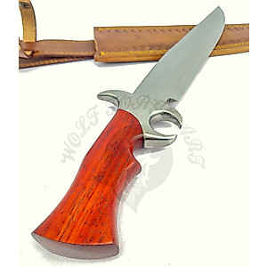 wolf forge art Handmade American Hunting Bowie knife stainless steel Best Hunting Knives For Outdoors Camping survival knife With Leather Sheath