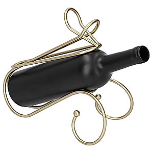 yaogohua Wine Bottle Holder Stand Gold Countertop Tabletop Wine Rack Single Bottle Tabletop Metal Wine Rack Home Gift Kitchen Gift Wine Shelf