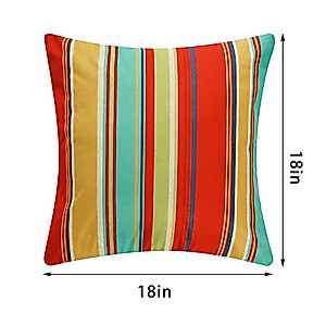 2 Pack Outdoor Pillow Covers Waterproof Decorative Patio Pillowcase Sunbrella Outdoor Throw Pillows for Patio Furniture Tent Garden Beach Couch, 18x18 Inches, Red