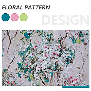 MYSKY HOME Floral Blackout Curtains 72 inches Long Pink and Blue Curtains Farmhouse Curtains Room Darkening Window Curtains for Living Room Printed Flower Leaves Grommet Curtains Panels