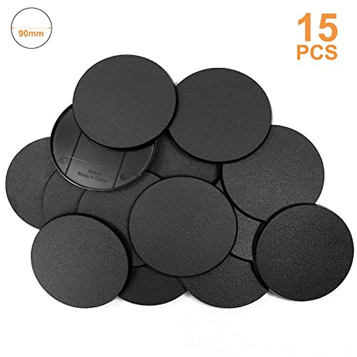 Evemodel 90mm 15pcs Round ABS Plastic Model Bases for Wargame Tabletop Military Simulation Scene