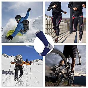 EnerWear 6P Pack Men's Merino Wool Blended Hiking Trail Socks (US 10-13, Blue)