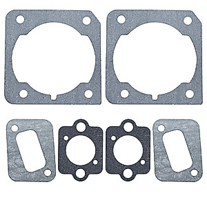 AUMEL Cylinder Muffler Carburetor Gaskets Kit 2Pcs for Husqvarna 340 345 350 346XP Chainsaw 503862501, 503894401