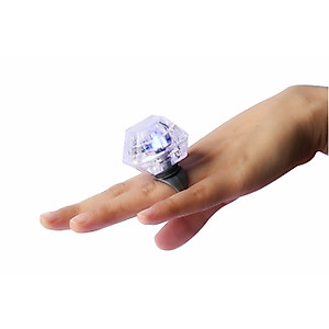 ROUNDSQUARE Bachelorette Party Light Up Rings Engagement Diamond Rings – 10 Packs