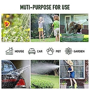 Tenozek Garden Hose Nozzle,Heavy Duty Water Hose Nozzle for Outdoor with 10 Adjustable Watering Patterns,High Pressure Sprayer with Flow Control,Best for Watering Plants & Lawns,Washing Cars & Pets