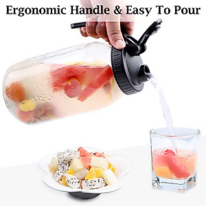 Wide Mouth Mason Jar Lids With Pour Spout And Handle Airtight Leak-proof With Flip Cap Turns Your Mason Jar into Pitcher (Jar Not Included)