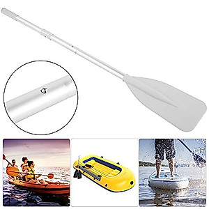 Keenso 2Pcs Inflatable Dinghy Oars, Silver Dinghy Paddle Boat Durable Paddles Plastic for Boat Canoe Water Marine Sports Rowing