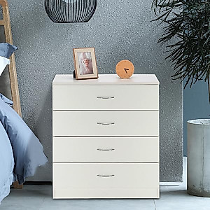 AQFilters Contemporary White 4-Drawer Bureau – Chic Storage Solution
