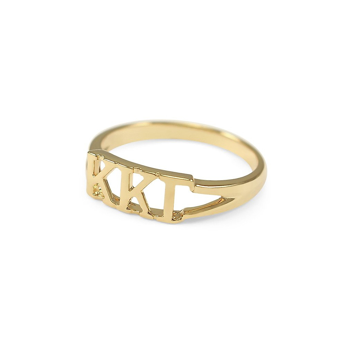 The Collegiate Standard Kappa Kappa Gamma 14k Gold Plated Sorority Ring with Greek letters