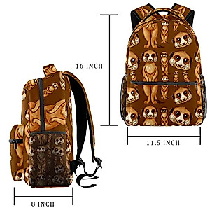 Cute Cartoon Meerkats Backpack for Girls Boys for School Backpacks