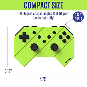 PB TAILS CHOC Bluetooth Gamepad for Nintendo Switch | Portable Wireless Controller for Android, Raspberry Pi, Windows, STEAM | Lightweight Switch Retro Controller for Kids & Adults | Neon Green