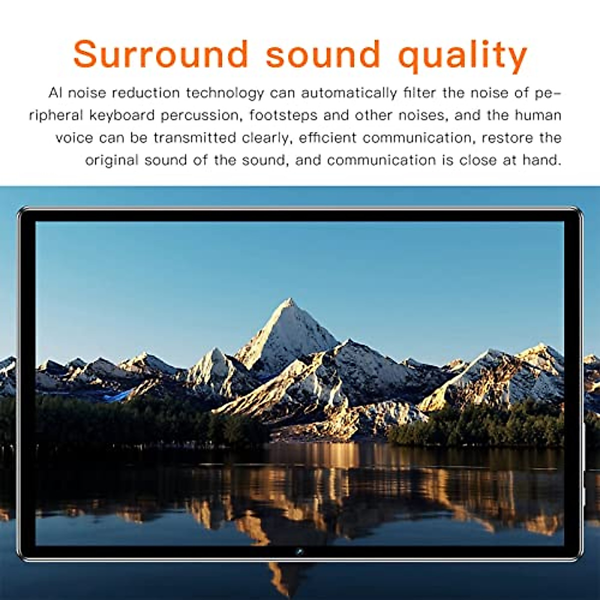Luqeeg Tablet PC, Octa Core Processor Black 10.1 Inch 2 in 1 Tablet Clear Dual Speakers 8GB RAM 256GB ROM Night Reading Mode with Keyboard for Travel (US Plug)