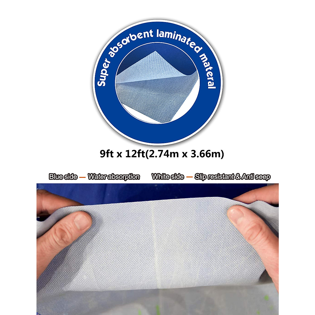 ROLLINGDOG Paint Drop Cloth - Heavy Duty and Reusable Paint Drop Cloth for Painting,Furniture & Floor Protection(Size 9 x 12 Ft - Pack of 2)