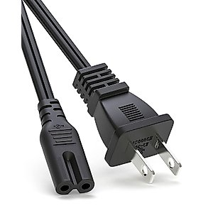 15Ft AC Power Cord for PS5 PS4 PS3,Xbox One S/X,Samsung TCL Roku Apple Toshiba Insignia LED LCD Smart TV,2 Prong Power Cable Replacement for HP Canon Printer