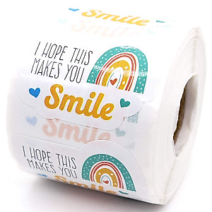 muminglong 1.5 Inch I Hope This Makes You Smile Sticker, Rainbow Sticker, Thank You Sticker, Small Shop Sticker, Small Business, Handmade Sticker, Packaging Sticker, 500 PCS