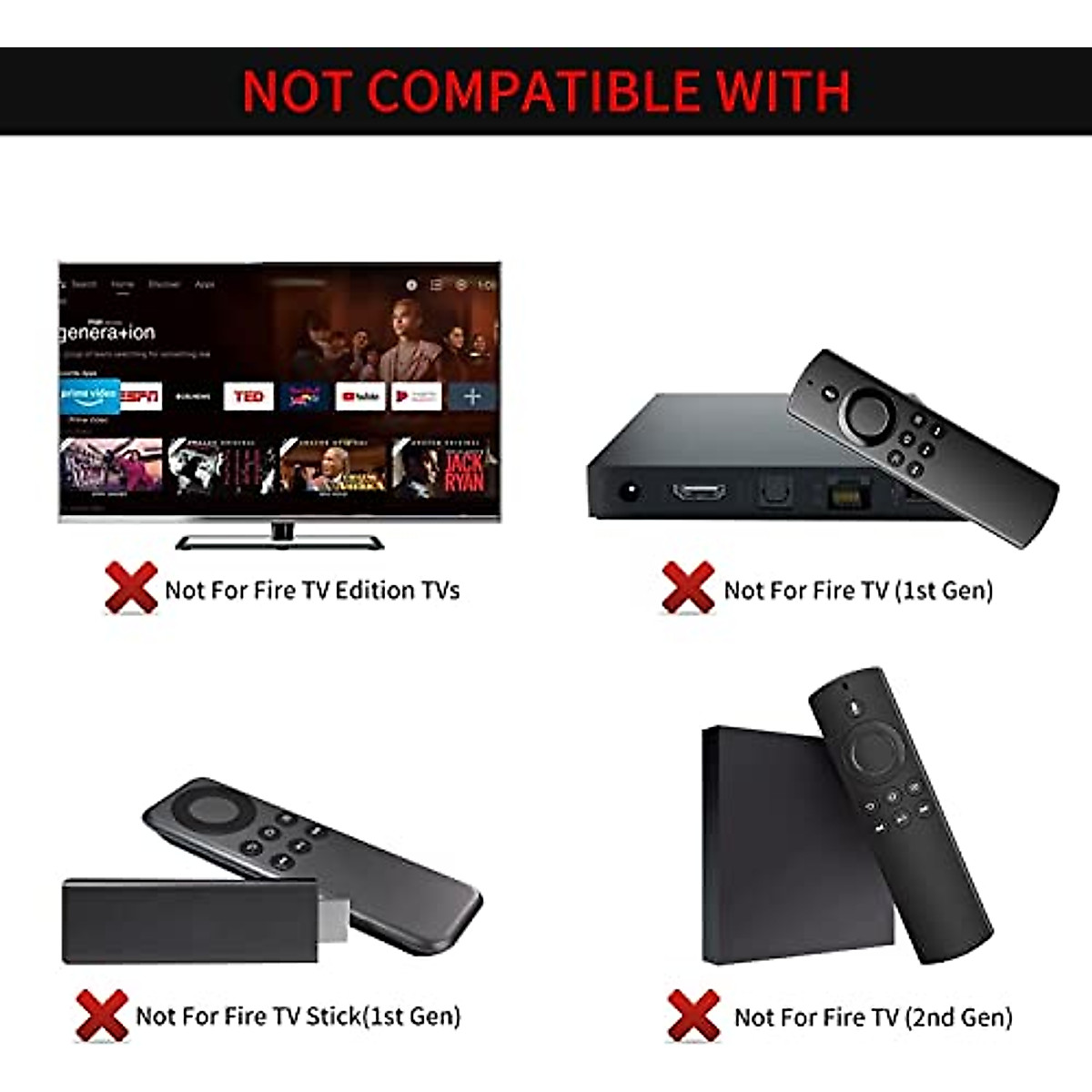 Replacement Voice Remote L5B83G (3rd GEN) fit for Fire TV Stick (2nd Gen, 3rd Gen, Lite, 4K), Fire TV Cube (1st Gen & 2nd Gen), and Fire TV (3rd Gen, Pendant Design)