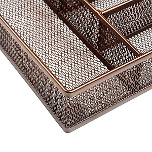 GBmall Kitchen Cutlery Trays, 5 Compartments Steel Mesh storage | The Mesh Collection (Coffee)