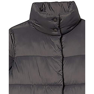Amazon Essentials Women's Lightweight Water-Resistant Longer Length Cocoon Puffer Coat, Charcoal, Small