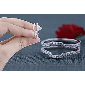 Dazzlingrock Collection Cubic Zirconia Wedding Band Enhancer Guard Ring for Women (0.50 ctw, Color White, Clarity Clean) in 925 Sterling Silver Size 7.5