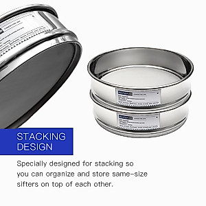 Lab Sieves 140 Mesh, Economy Test Sieve #140 Mesh, 4'' Diameter, 304 Stainless Steel Wire Cloth φ10×4.5cm