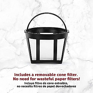 Holstein Housewares 5 Cup Coffee Maker, Black with Stainless Steel - User Friendly One-Touch Operation