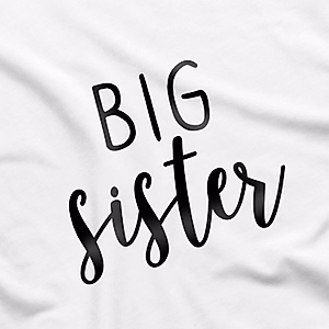 Printique Organic GOTS Certified Baby Onesie Unisex Bodysuit 0-18 months - Big Sister | Family Baby Announcement (Big Sister, 6-9 Months)