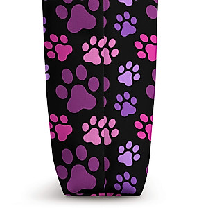 Dog Gifts for Puppy Lovers Pink Purple Dog Paw Print Pattern Tote Bag