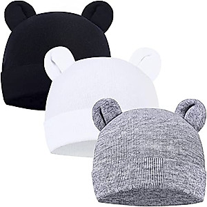 TRENSOM Newborn Hats for Boys Girls Infant Beanie Baby Boy Hats Baby Girl Hats 0-6 Months, Newborn Beanie Preemie Hats Bears Beanie Newborn Caps