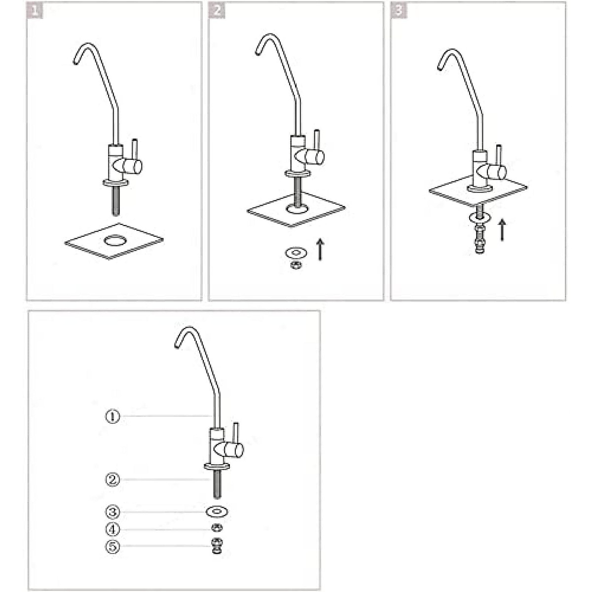 Drinking Water Filter Tap 360 Rotation Kitchen Sink Purifier Faucet Fits All Water Filter Systems & Reverse Osmosis Systems-Oat,Oat