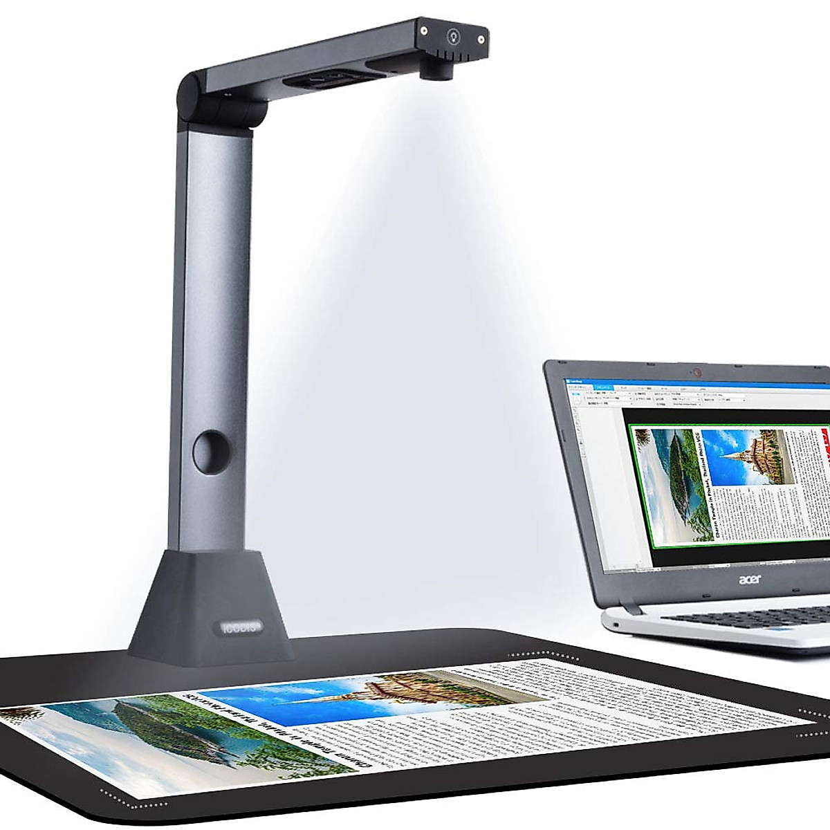 iCODIS Document Camera & Overhead Scanner X3: Portable 8MP High Definition Capture Size A3 Multi-Language OCR USB Doc Cam for Teachers Online Teaching & Students Distance Learning