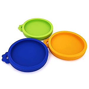 COMTIM 3 Pack Cat Food Can Lids, Silicone Small Pet Food Can Lids Covers for 3 oz Cat Food Cans