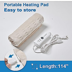 Ariliya Heating Pad for Back Pain & Cramps Relief- XL Electric Heating pad 4 Heat Settings 2h Auto-Off 12 x 24 Heated Pad, Beige-Beige