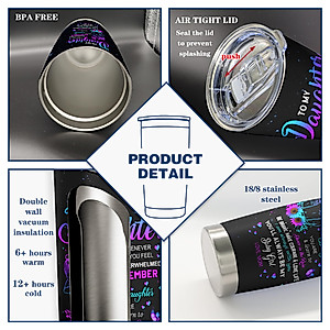 Vutieso Daughter Gifts From Mom Mothers Day, Daughter Gift Tumbler 20oz, Gifts For Daughters From Mother, Daughters Birthday Presents From Mom