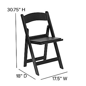Flash Furniture Hercules™ Series Folding Chair - Black Resin - 4 Pack 1000LB Weight Capacity Comfortable Event Chair - Light Weight Folding Chair