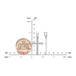 ARAIYA FINE JEWELRY Sterling Silver Diamond Cross Pendant Rope Chain Necklace (1/10 cttw, I-J Color, I2-I3 Clarity),18"