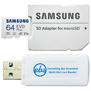 Samsung 64GB Micro SDXC Class 10 UHS-I EVO Plus Memory Card Works with Nintendo Switch, Switch Lite, Switch OLED Gaming Console (MB-MC64KA) Bundle with 1 Everything But Stromboli Micro SD Card Reader