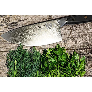 Dalstrong Shogun Elite Series Damascus Japanese AUS-10V Super Steel 67 Layers Rocker Vegetable Kitchen Knife, 7 Inches, Sheath Included