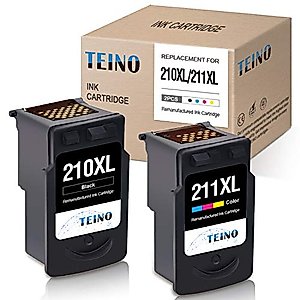 TEINO 210XL 211XL Remanufactured Ink Cartridge Replacement for Canon 210XL PG-210XL 211XL CL-211XL for PIXMA MX410 MP495 MP250 MP280 MX340 MX330 MX420 MP480 IP2702 (Black Tri-Color, 2 Pack)