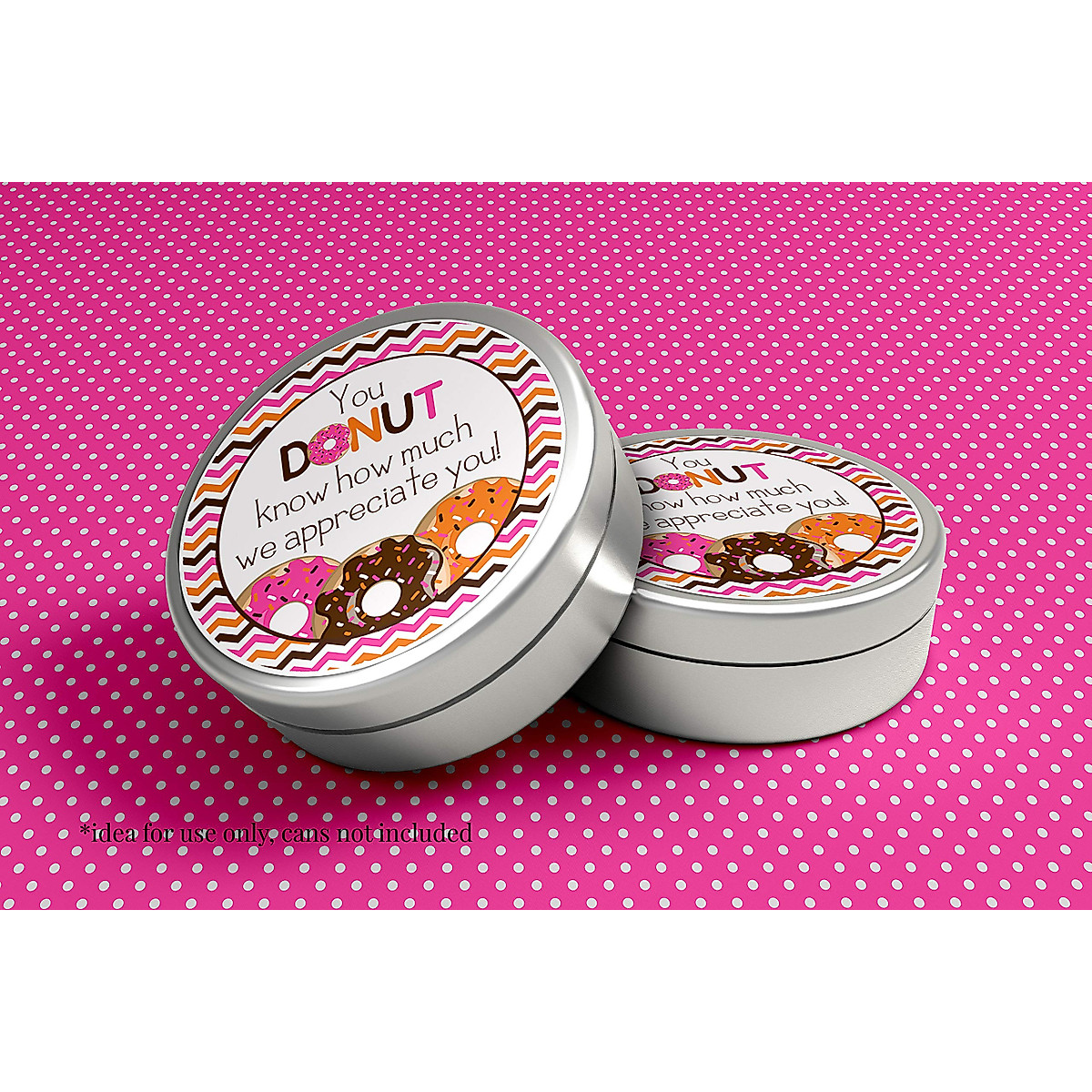 “Donut Know” Teacher, Staff, or Employee Appreciation Thank You Sticker Labels, 40 2" Party Circle Stickers by AmandaCreation, Great for Envelope Seals & Gift Bags