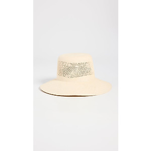 Brixton Women's Lopez Panama Straw Bucket Hat, Catalina Sand, Tan, M