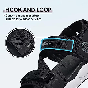 MEGNYA Arch Supportive Walking Sandals for Womens, Thickening Outsole Sandals for Summer Dress, Anti Slip and Shock Absorber Hiking Sandals for Vacation Black Size 8