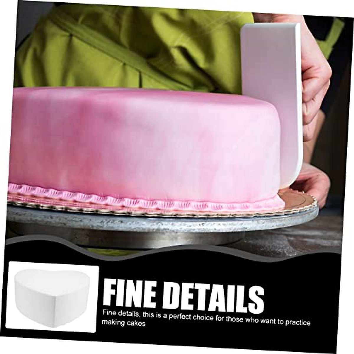 NOLITOY 2pcs Foam Cake Model Heart Cake Dummies Foam Heart Cake Foam Cake Form Foam Heart Shapes Floral Foam Shape Foam Cake Dummies Foam Cake Rounds Wedding White To Rotate Mold