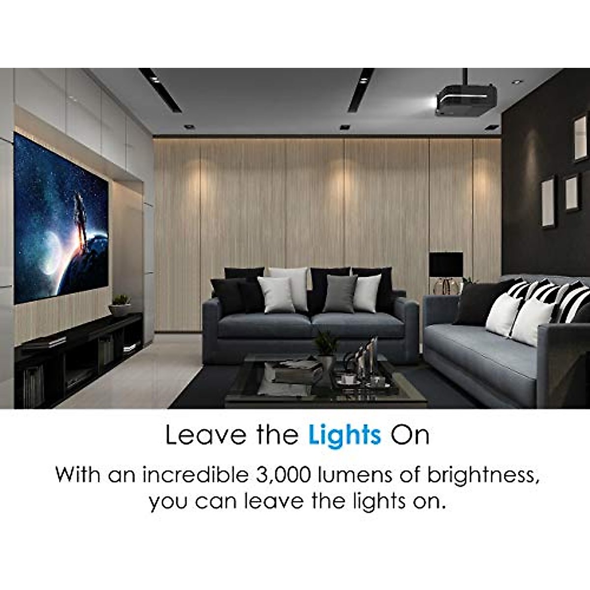 Optoma UHD51ALV True 4K UHD Smart Projector with HDR | Super Bright 3,000 Lumens | HDR10 | Works with Alexa and Google Assistant | Voice Command to Activate Projector | USB Media Streamer