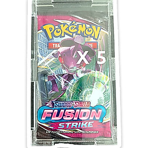 PWorld Ultra Acrylic Booster Pack Display Case Box for Pokémon Yu-Gi-Oh Trading Cards Booster Packs (Pack of 5)