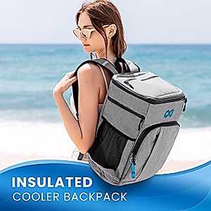 Everlasting Comfort Insulated Cooler Backpack - Keeps 54 Cans Cold for Up to 24 Hours - Waterproof & Leak Proof Soft Cooler Bag - Beach Accessories