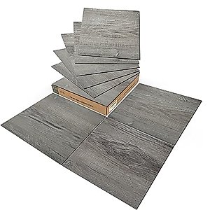 Art3d Peel and Stick Vinyl Floor Tiles 60-Pack 12 x 12 inch, Self Adhesive Waterproof Flooring Wood Planks for Kitchen, Dining Room, Bedrooms, Cover 60 Sq. Ft, Taupe Ash
