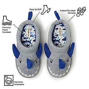 Dearfoams unisex child Clog Slipper, Shark, 1 Big Kid US