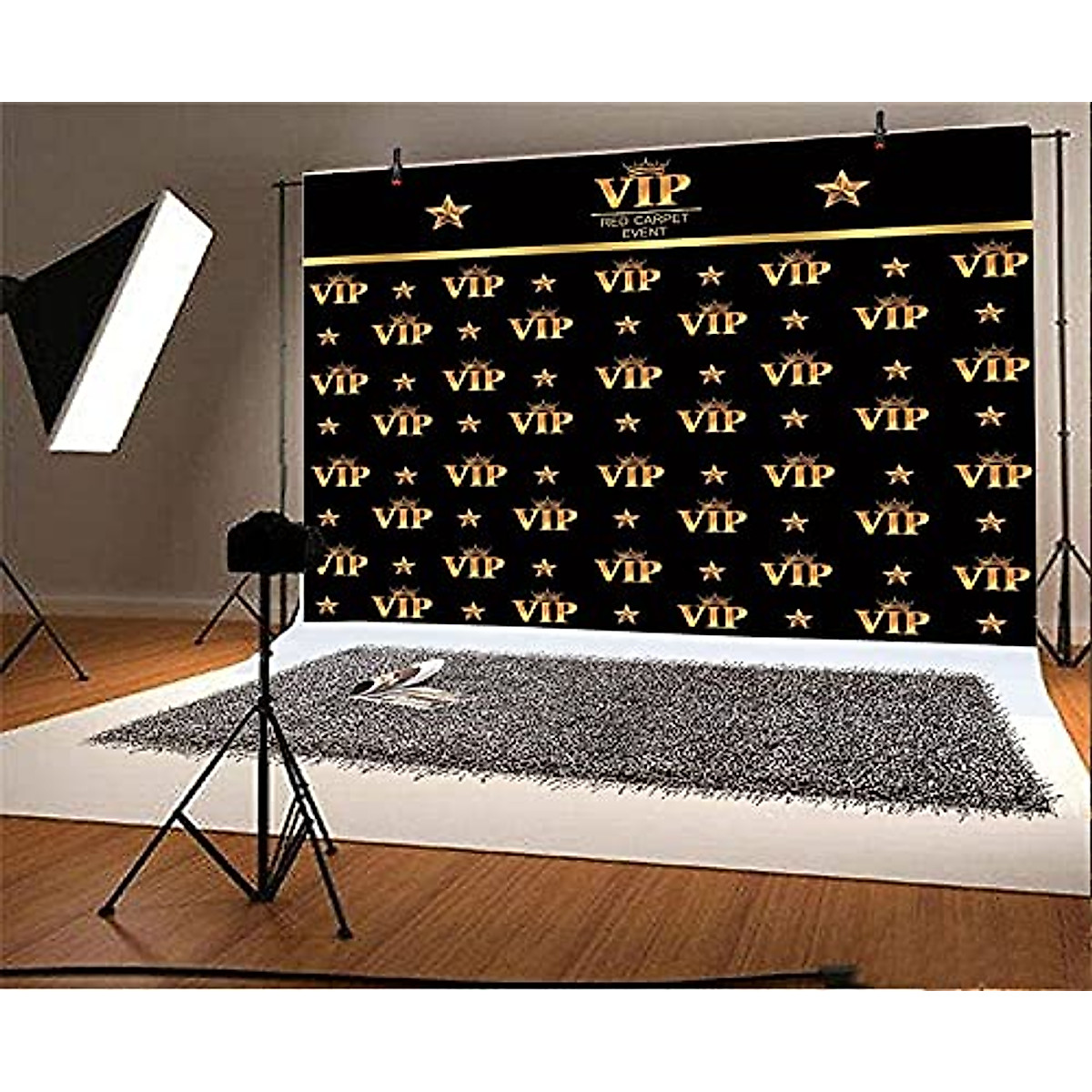 AOFOTO 8x6ft VIP Red Carpet Event Backdrop Star Catwalks Stage Photography Background Cine Film Show Booth Celebrity Activity Premiere Award Movie Ceremony Photo Studio Props Party Banner Wallpaper